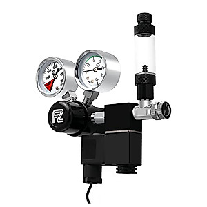 FZONE Aquarium Co2 Regulator DC Solenoid with Big Dual Gauge Display & FZONE Aquarium CO2 Neo Diffuser Large Size