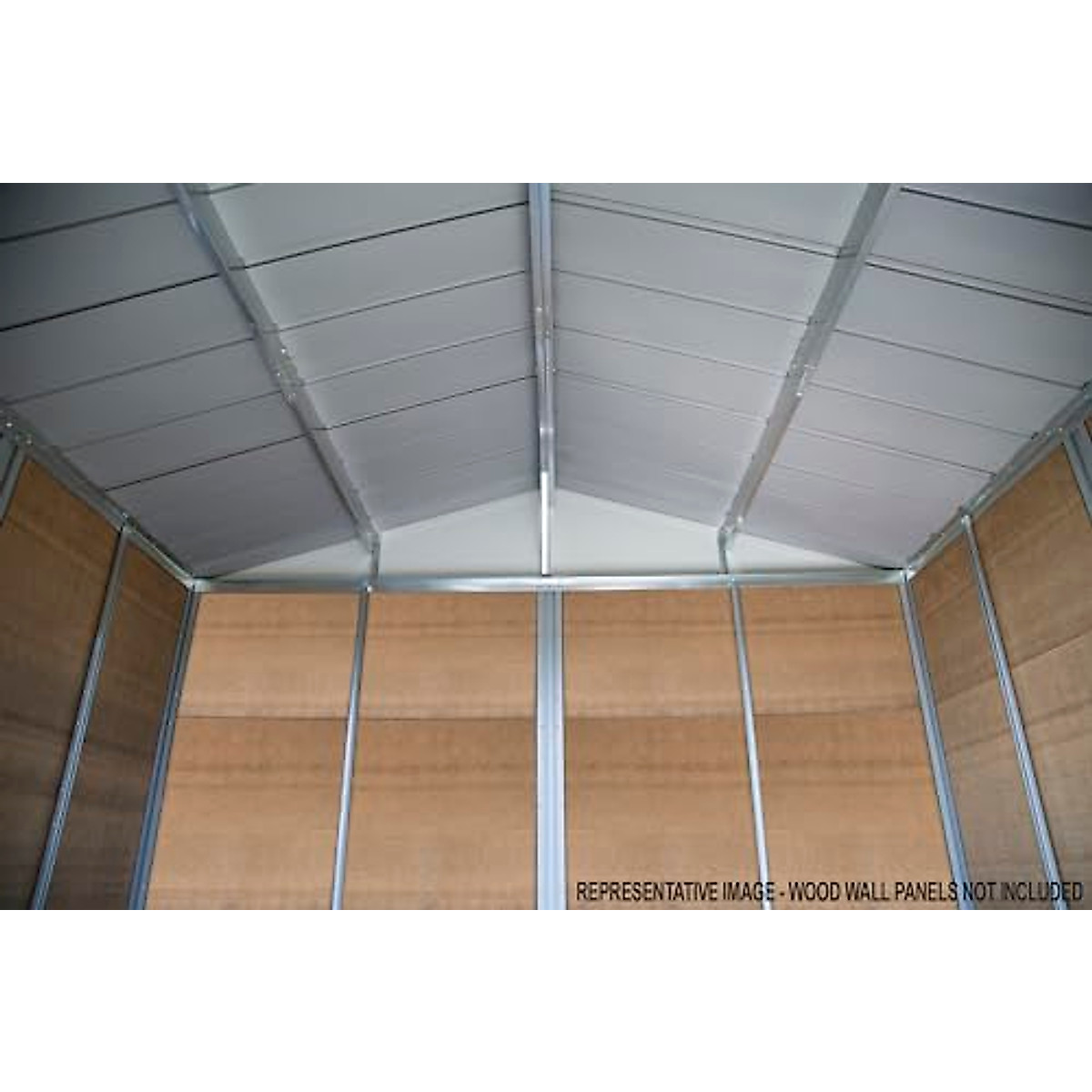 Arrow 10' x 8' Ironwood Galvanized Steel Hybrid Outdoor Shed Kit, Anthracite