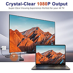 Wireless HDMI Display Adapter,HDMI Wireless Transmission,Ultra HD Adapter Streaming Video【One-Click to Connect】 Wireless Presentation Facility Compatible for Android,iOS,Windows and MacOS