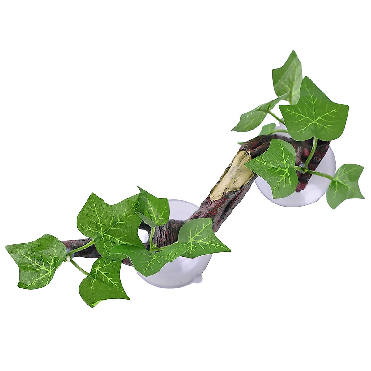 IBWell Resin Reptile Corner Branch Terrarium Plant Decoration with Suction Cup for Amphibian Lizard Snake Climbing Ornament