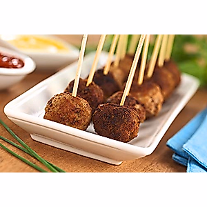 Makerstep 100% Natural Bamboo Toothpicks 1000 Pieces, Sturdy Cocktail Safe Large Round Storage Box Party Appetizer Olive Barbecue Fruit Teeth Cleaning Art Crafts