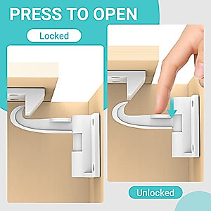 Cabinet Locks for Baby Child Safety - 12Pack Baby Proofing Cabinets Latches Locks for Babies Kids Toddlers, No Drilling Adhesive Invisible Child Proof Cabinet Lock, for Most Cabinets Drawers Cupboards