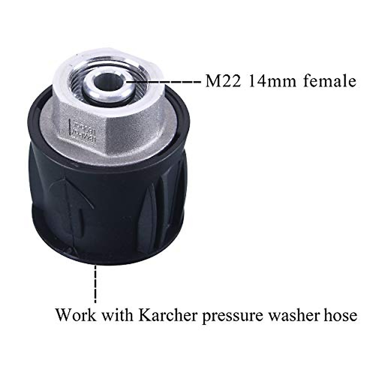 M MINGLE Pressure Washer Adapter for Gun and Power Washer, Only Compatible Karcher Hose, to M22 14mm Female Fitting
