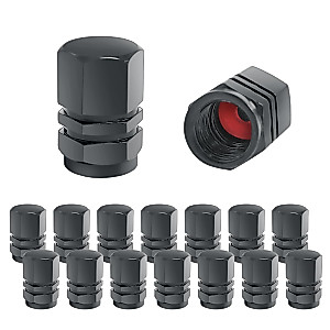 Fekey&JF 16 PCS Car Tire Valve Stem Caps, Waterproof Airtight Car Wheel Tire Valve Stem Covers Universal for Cars, Bicycles, Trucks, Motorcycles, Car Accessories for Men Women (Gray)