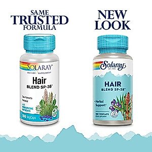 SOLARAY Hair Blend SP-38 | Herbal Blend w/ Cell Salt Nutrients to Help Support Healthy Hair | 50 Servings | 100 VegCaps