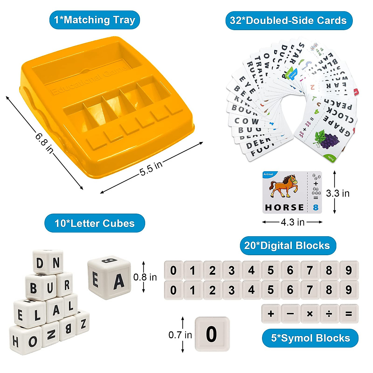 Toddler Toys for Boys Age 3-4, 2 in 1 Educational Toys Alphabet Spelling & Reading, Flash Cards Learning Toys Gifts for Preschool Kindergarten Boys Girls Ages 3 4 5 6 7 8