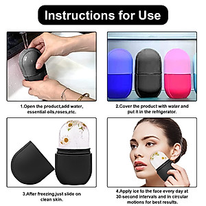 Ice Roller for Face and Eye, Silicone Ice Mold Face Massage, Facial Beauty Ice Roller Skin Care Tools, Face Ice Roller Skin Care Kit,Remove Fine Lines,Shrink Pores