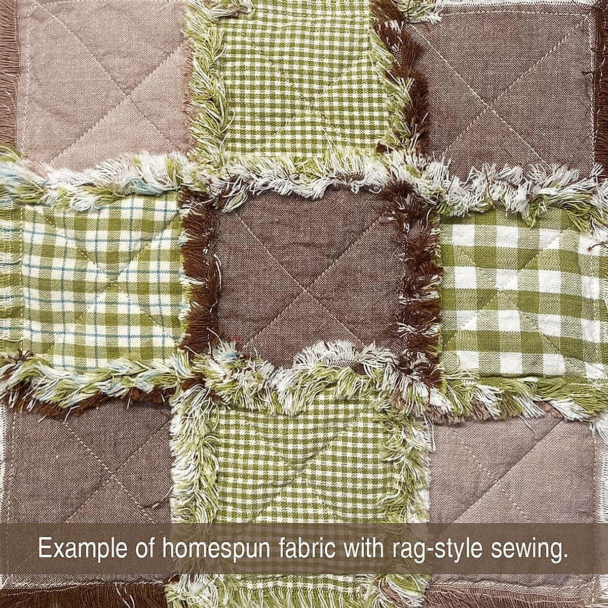 Sage Green 5 Mini Buffalo Plaid Homespun Cotton Fabric by JCS - Sold by The Yard