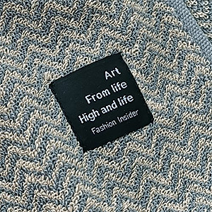 Pidada Hand Towels Set of 2 Wave Striped Pattern 100% Cotton Soft Absorbent Decorative Towel for Bathroom 13.4 x 29.1 Inch (Grey)