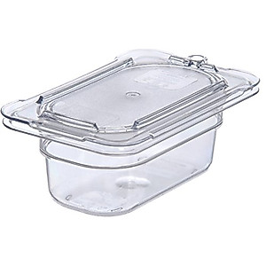 Carlisle FoodService Products Storplus 1/9 Size Universal Flat Food Pan Lid for Catering, Buffets, Restaurants, Polycarbonate, Clear