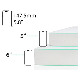 HWGEBY 6 Inch King Size Mattress, King Mattress Bamboo Charcoal Gel Infused Mattress, Green Tea Mattress Certipur US Certified, King Mattress in a Box Firm Mattress for Sleep and Pressure Relief