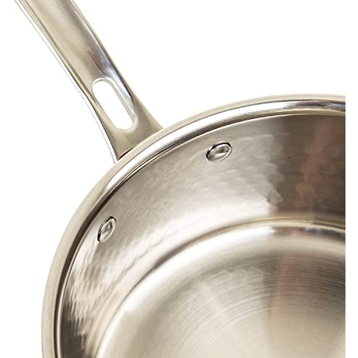 Viking Culinary 3-Ply Stainless Steel Hammered Copper Clad Cookware Set, 10 Piece, Oven Safe, Works on Electronic, Ceramic, and Gas Cooktops