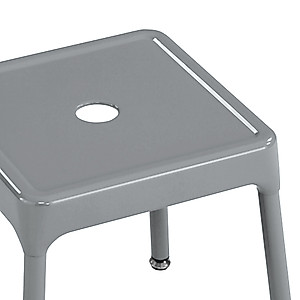 Safco Products 6603 Steel Stool, 15" H, Sturdy Construction, Durable Powder Coat Finish, Includes Nylon Leg Caps and Leveling Feet, Silver