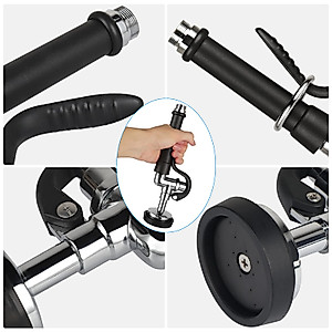 Pre Rinse Spray Valve with Hose KANONEY 45" Flexible Stainless Steel Hose Commercial Sink Dish Sprayer Nozzle Head Replacement Kit for Industrial Restaurant Kitchen Faucets, Black