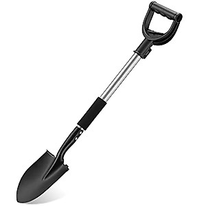 Shovels for Digging ,31 inch Long & 1-1/4inch Diameter with Curved D -Shaped Handle Heavy Duty Car Shovel, Suitable for Excavation Camping Car Gardening.