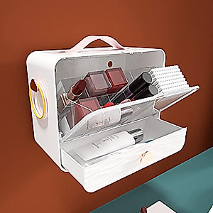 Makeup Organizer With Drawers, Wall mounted Organizer | Portable Makeup Organizer, Makeup Organizer | Makeup Storage Box, Pink Makeup Organizer