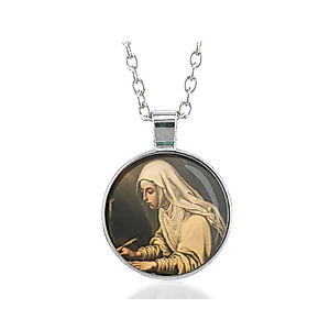 St Catherine De Ricci Religious Necklace Round Medal