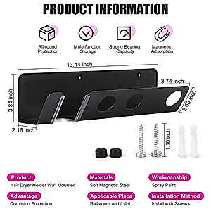 Hair Dryer Holder Compatible with Dyson Supersonic HD01 HD02 HD03 HD04 HD07 HD08 HD15 Hair Dryer Holder Wall Mounted, for Holder Hair Dryers/Hairdryer Accessories/Cosmetics Hanging Storage Organizer