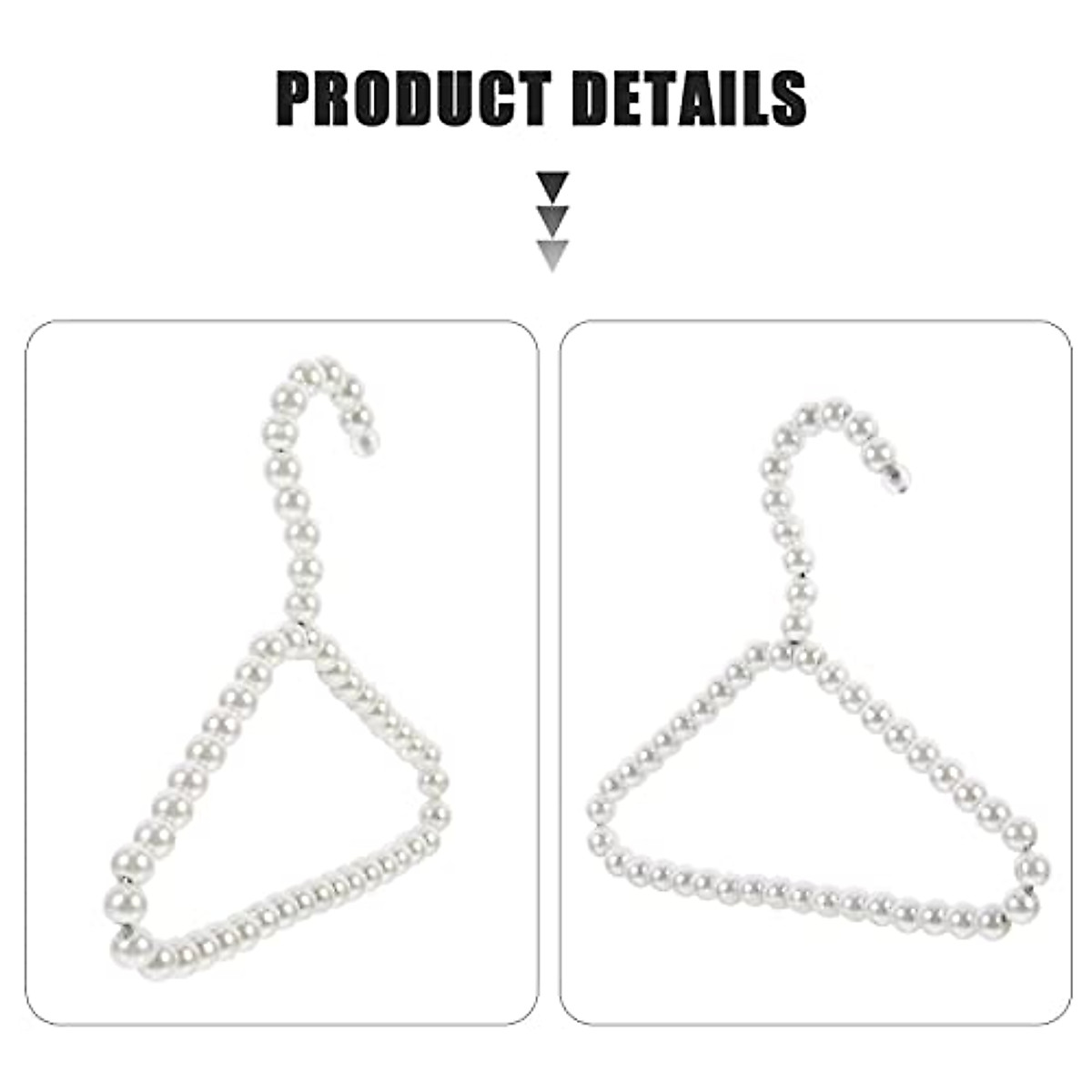 POPETPOP Pearl Cloth Hanger 2pcs Pearl Beads Metal Clothes Hangers Mini Pearl Hangers Baby Clothes Rack for Dogs Cats Kids
