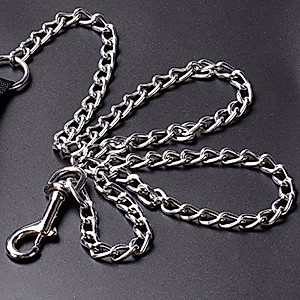 CtopoGo Heavy Duty Dog Leash,Metal Dog Leash Dog Chain with Padded Handle for Large & Medium Size Dogs (4 ft. x 3.0 mm (0-80 lbs.))