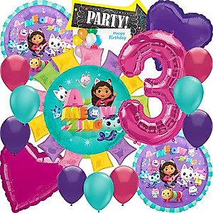 Anagram Gabbys Doll House Balloons, Party Collection, Party Accessory, Multicolor, Licensed, 3rd Birthday