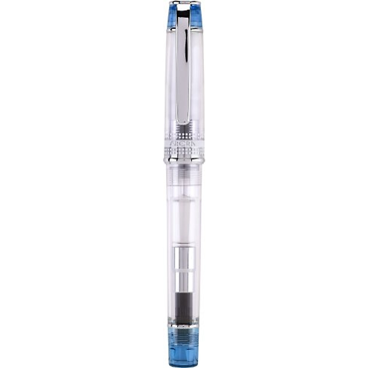 PILOT Prera Fountain Pen, Clear Barrel with Light Blue/Silver Accents, Medium Nib (60822)