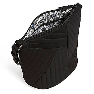 Vera Bradley Women's Cotton Bucket Crossbody Purse, Black - Recycled Cotton, One Size