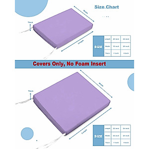 Hokiten Purple Outdoor Cushion Chair Cover Set of 2 - Waterproof Couch Seat Covers, Modern Pure Lavender Purple Patio Furniture Protector Cushions Slipcovers for Sofa/Garden/RV, 20"x18"x4"