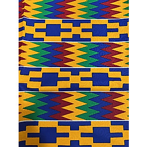 African Kente Print Fabric (Yard) Red Kente Ghana Afrocentric Cotton, African Head Wrap, Head Tie, African Choir, African Dance, Black History, African American