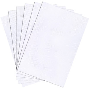 Caydo 6 Pieces Aida Cloth 14 Count White Cross Stitch Fabric for Craft Embroidery, Handmade Needlework, DIY Handicrafts, 12 by 18-Inch