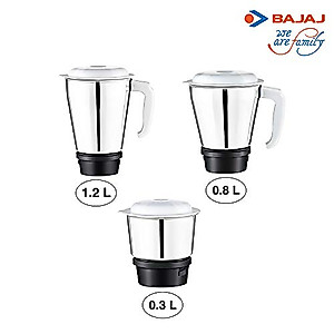Bajaj Rex 500-Watt Mixer Grinder with 3 Jars