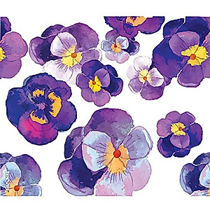 Tervis Plastic Watercolor Pansy Tumbler with Wrap and Purple Lid 24oz Water Bottle, Clear