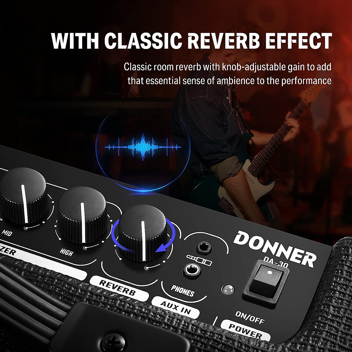Donner 39 Inch Electric Guitar Solid Body with Electric Guitar Amp 30W, Guitar Practice Amplifier Combo DA-30 with 10"Speakers， Clean & Distorted Dual Channel Sound Circuit Design
