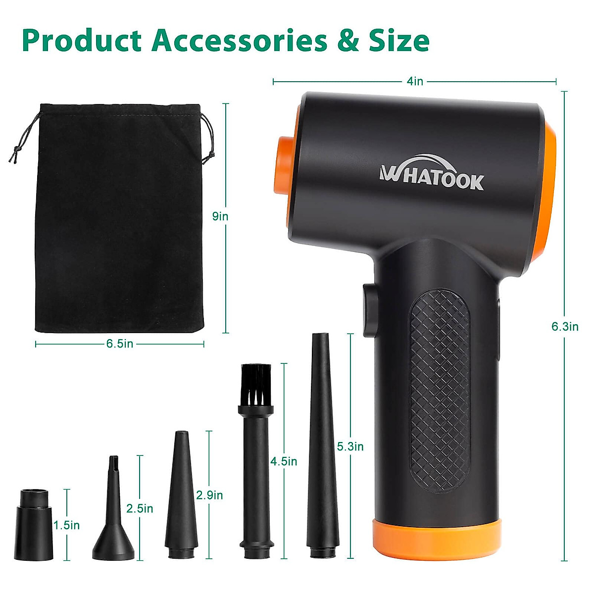 Compressed Air Duster-Reusable Electric Air Duster-3 Speeds 60000 RPM with LED Light-Canned Air Replacement for Keyboard Cleaning-Rechargeable Cordless Air Duster for Computer and Car Blowing