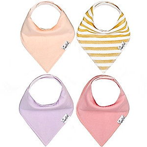 Copper Pearl Baby Bandana Drool Bibs for Drooling and Teething 4 Pack Gift Set Sweetheart, Soft Set of Cloth Bandana Bibs for Any Baby Girl or Boy, Cute Registry Ideas for Baby Shower Gifts