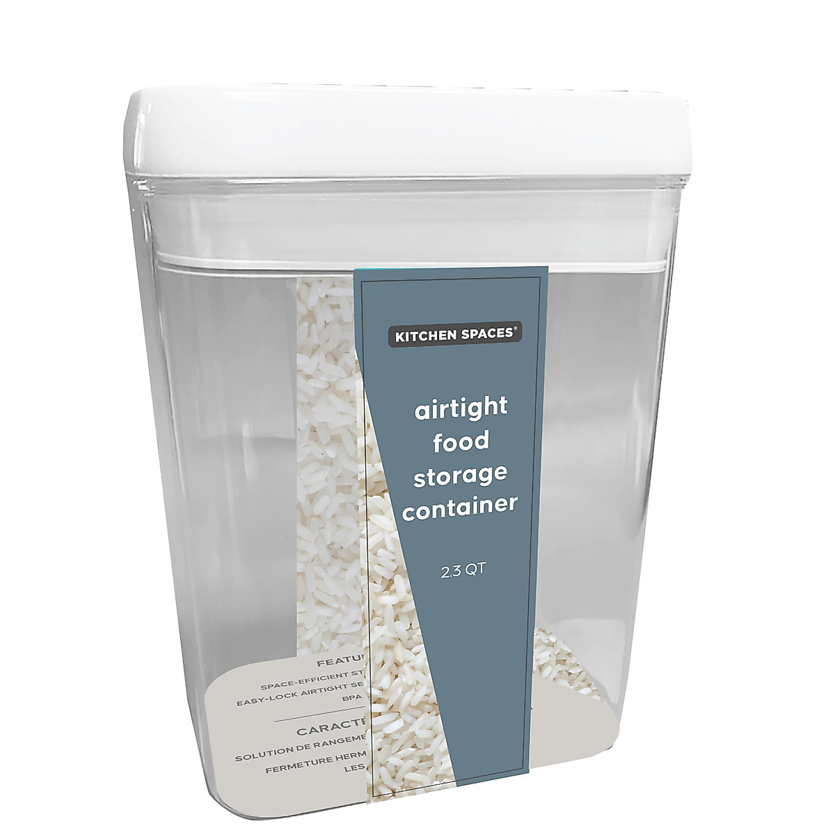 Kitchen Spaces Airtight Food Storage Container, Rectangle, Dry Goods Organization, 2.3 Quarts