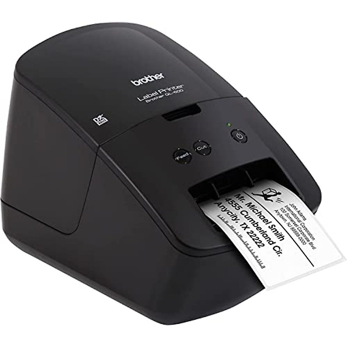 Brother QL-600 Economic Desktop Label Printer, Black - Wired USB Connectivity - up to 2.4" Wide and 44 Labels per Minute Print Speeds, 300 x 600 dpi, Automatic Cutter Label Maker for Home and Office