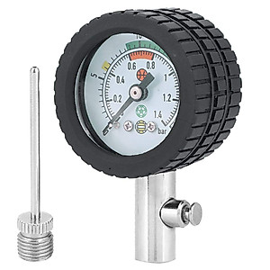 Ball Pressure Gauge Stainless Steel Accurate Air Pressure Gauge for Football Soccer Basketball Volleyball and Other Balls