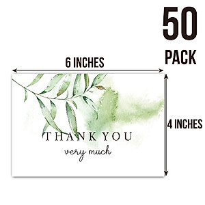 TENTADO Thank You Postcards, Blank with Mailing Side, thank you cards for Wedding, Baby or Bridal Showers, Birthday, Graduation, Parties, Business, Blank Postcards (Set of 50) 4" x 6"