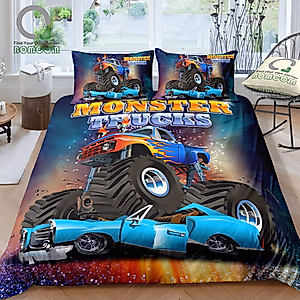 BBchose 3D Bedding Set Monster Truck Home Textiles Bedclothes Duvet Cover Sets (1, Twin)