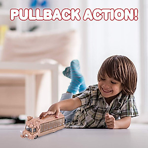 ArtCreativity Pull Back Elephant Safari Animal Bus for Kids, 7 Inch Elephant Design Bus with Pullback Mechanism, Durable Plastic Material, Party Decorations, Best Birthday Gift for Boys & Girls