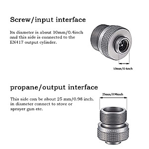 Campingmoon Camping Propane Stove Adapter, Input: En417 Lindal Valve Canister, Output: Propane Gas Stove, Camping Propane Gas Canister to 1lbs Propane Tanks/MAPP Tanks Converter. Z20