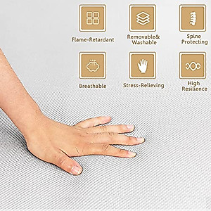 KOMFOTT 4- Inch Tri Folding Mattress Full XL Size, Foam Mattress with Removable & Washable Cover, Trifold Guest Bed Foam Mattress Sofa Bed Sleeper