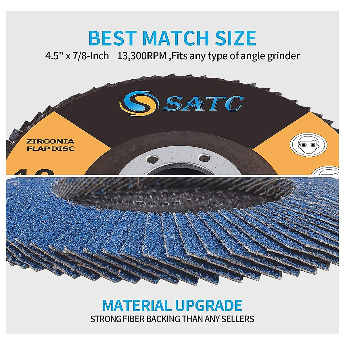 S SATC 20PCS Flap Discs 4 1/2 for Angle Grinder 40/60/80/120 Grit Flap Disc High-Density Bevel Type Angle Grinder Sanding Disc Abrasive Flap Disk #29