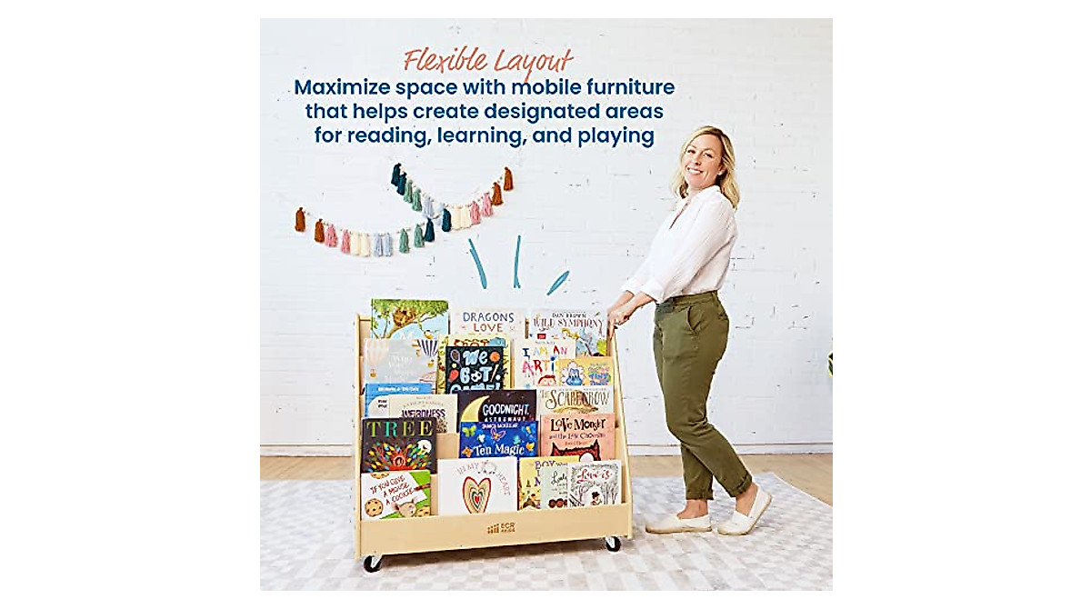 ECR4Kids Mobile Book Display for Kids - Perfect for Classrooms