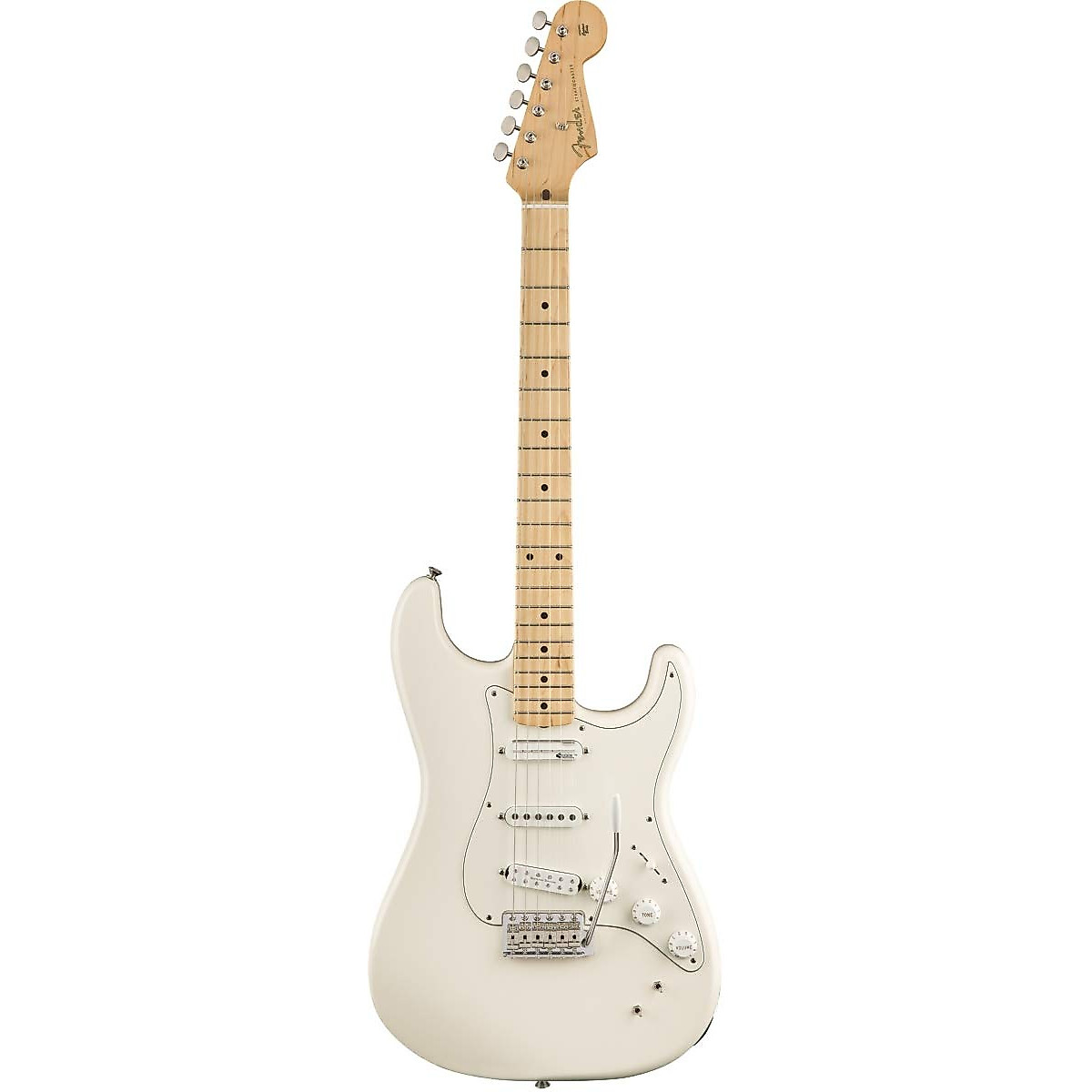 Fender EOB Stratocaster Electric Guitar, Olympic White, Maple Fingerboard