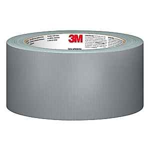 3M Utility Duct Tape, 3 Rolls, 1.88" in x 50 yd, Strong Adhesive, Adheres to Multiple Surfaces, Hand-Tearable, Silver Color Tape, Sticks Instantly, Perfect for Home & Shop Use (1950-3PK)