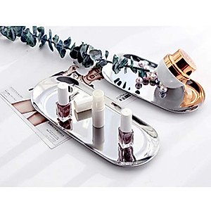 DOITOOL Decorative Tray Decorative Tray Vanity Tray Stainless Steel Towel Tray Jewelry Dish Instrument Tray Bathroom Organizer for Tissues Candles Soap Towel- Size L Fruit Tray Fruit Tray