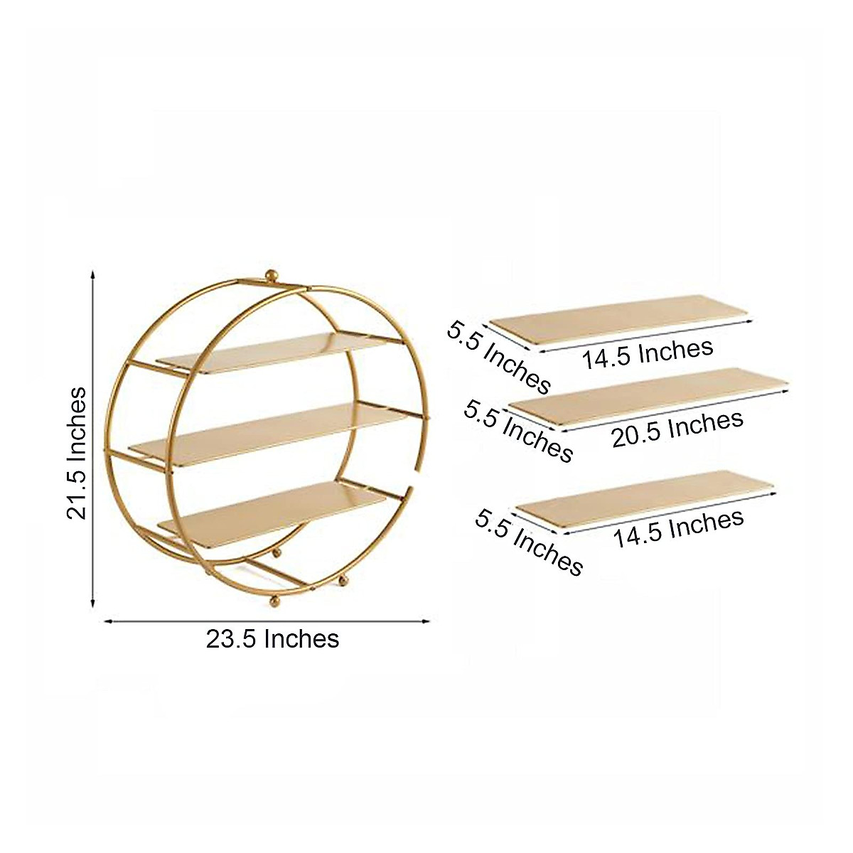 BalsaCircle 21-Inch Tall Gold 3 Tier Metal Hexagonal Cupcake Holder Dessert Display Stand Wedding Party Events Decorations Supplies