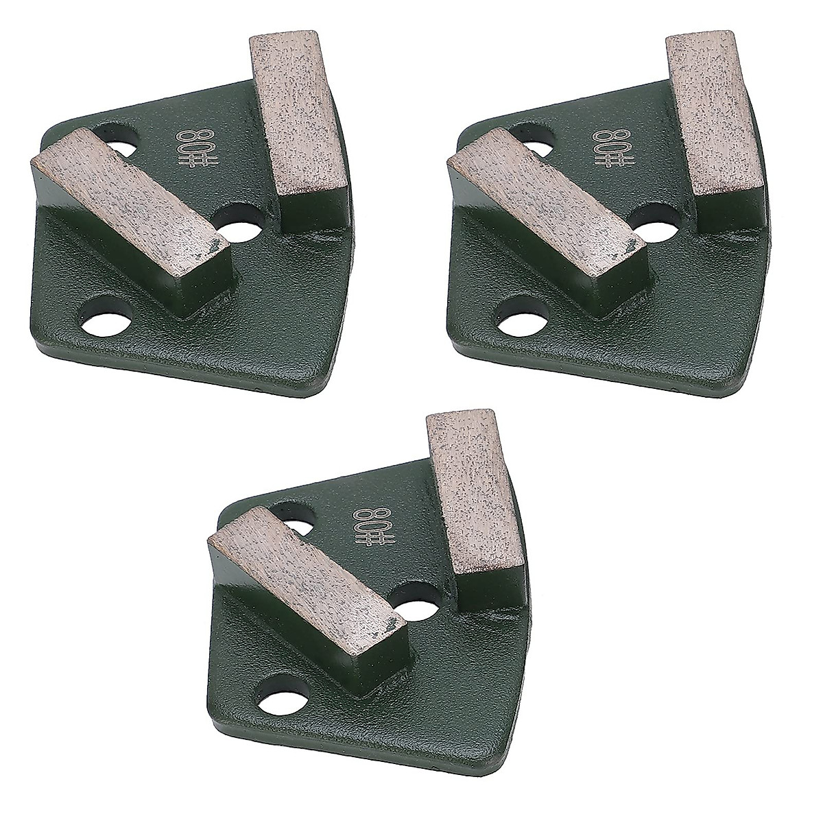 Diamond Floor Grinding Pad Disc, 3Pcs Diamond Grinding Shoes,Trapezoid Grinding Concrete Floor Cutting, Metal Polishing Pads Coating Disc Shoes 2 Long Teeth